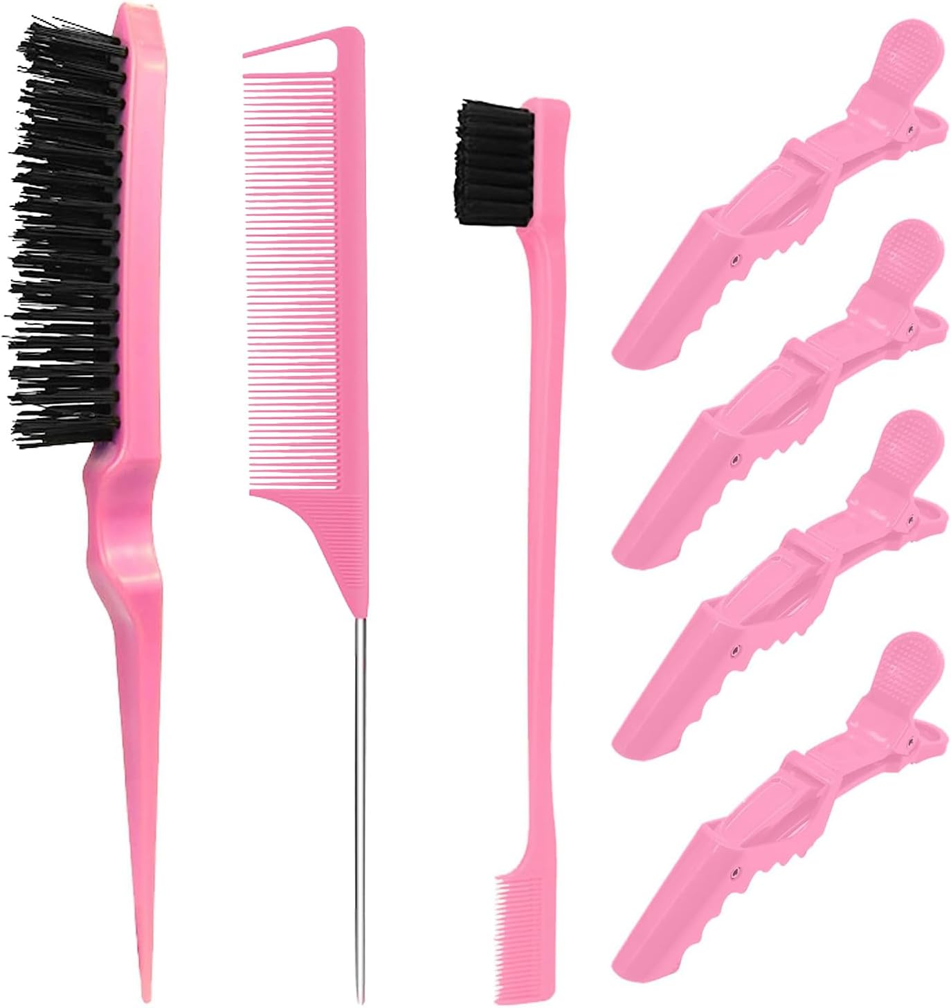 Amazon.com : 7 Pcs Styling Set - Bristle Slick Back Brush, Teasing Comb ...