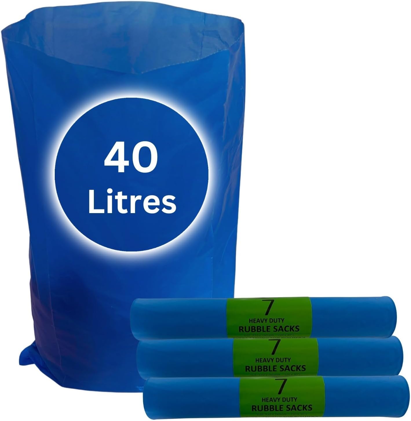 21 Blue Rubble Sacks Heavy Duty Extra Strong Rubble Bags. Large ...