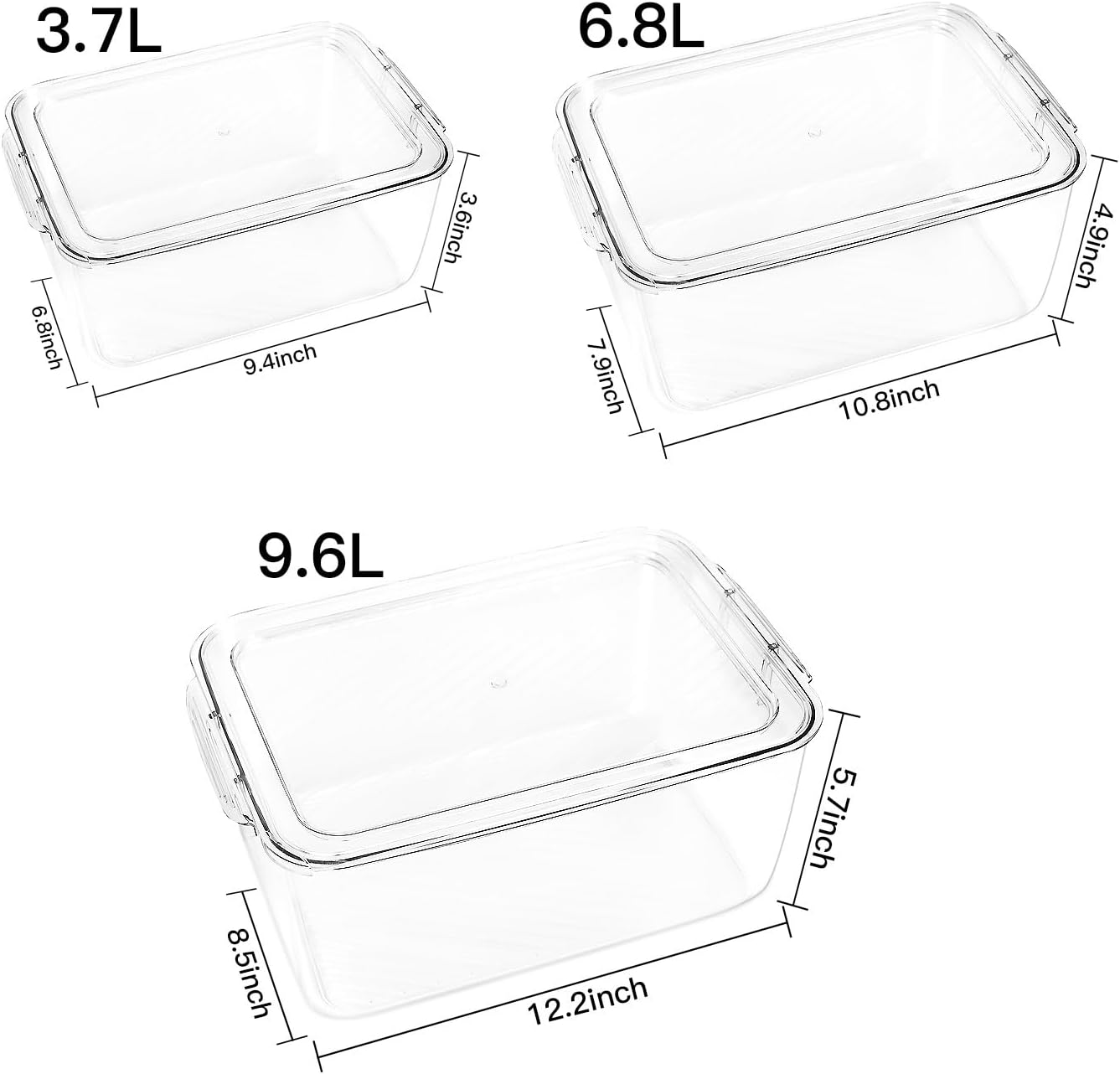Contenedores de almacenamiento apilables transparentes con tapas ...