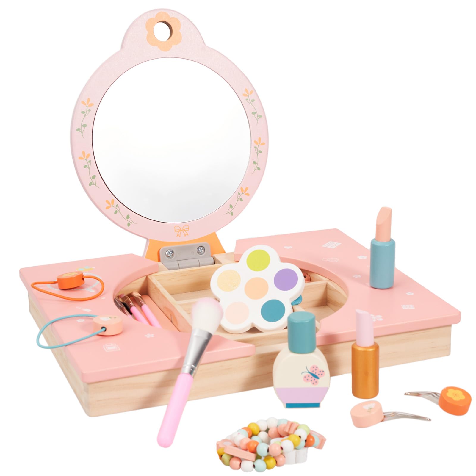 Snapklik.com : Fijinhom Toddler Vanity Wooden Play Makeup Toy Set ...