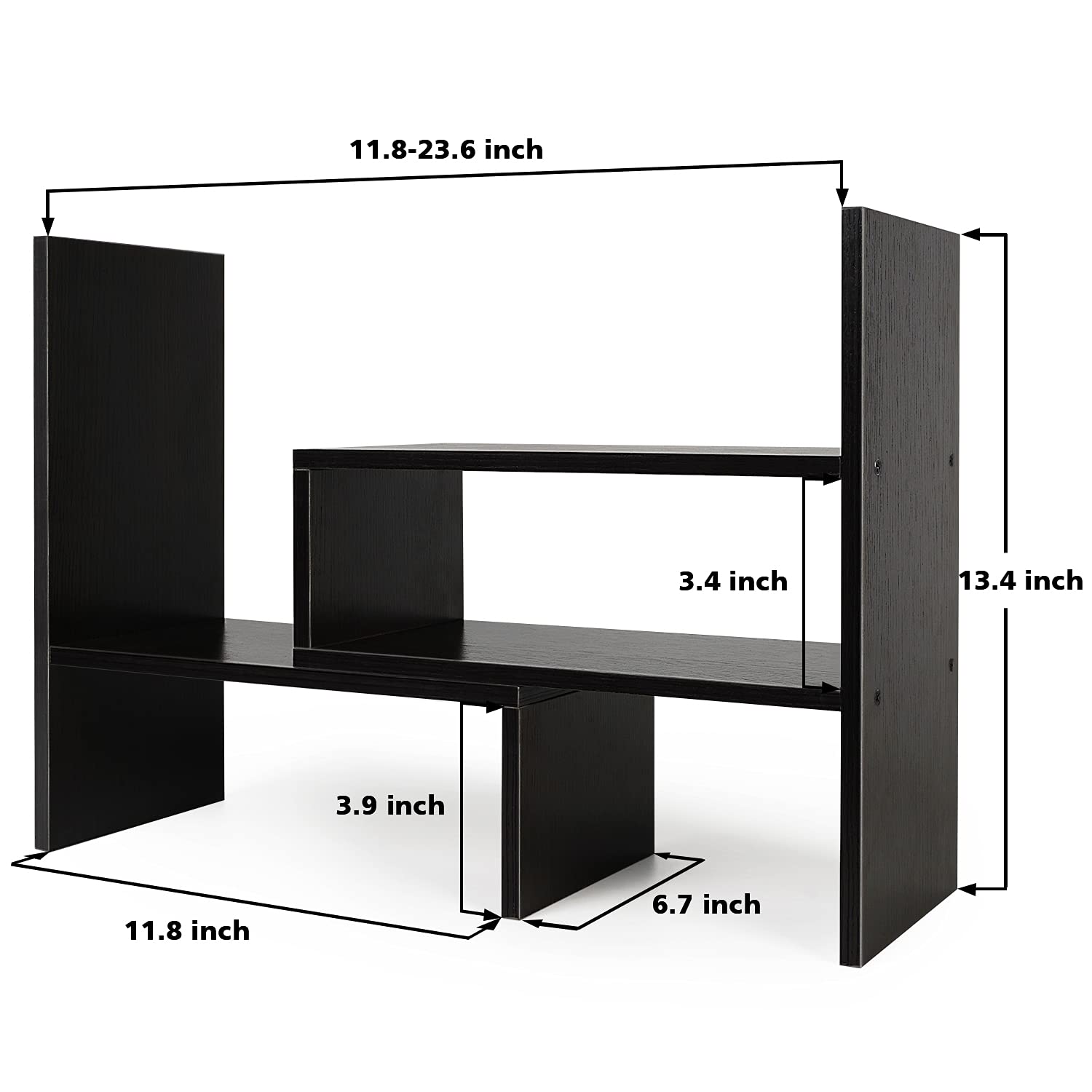 Desk Shelf Organizer, Wood Desktop Bookshelf Organizers and Storage ...