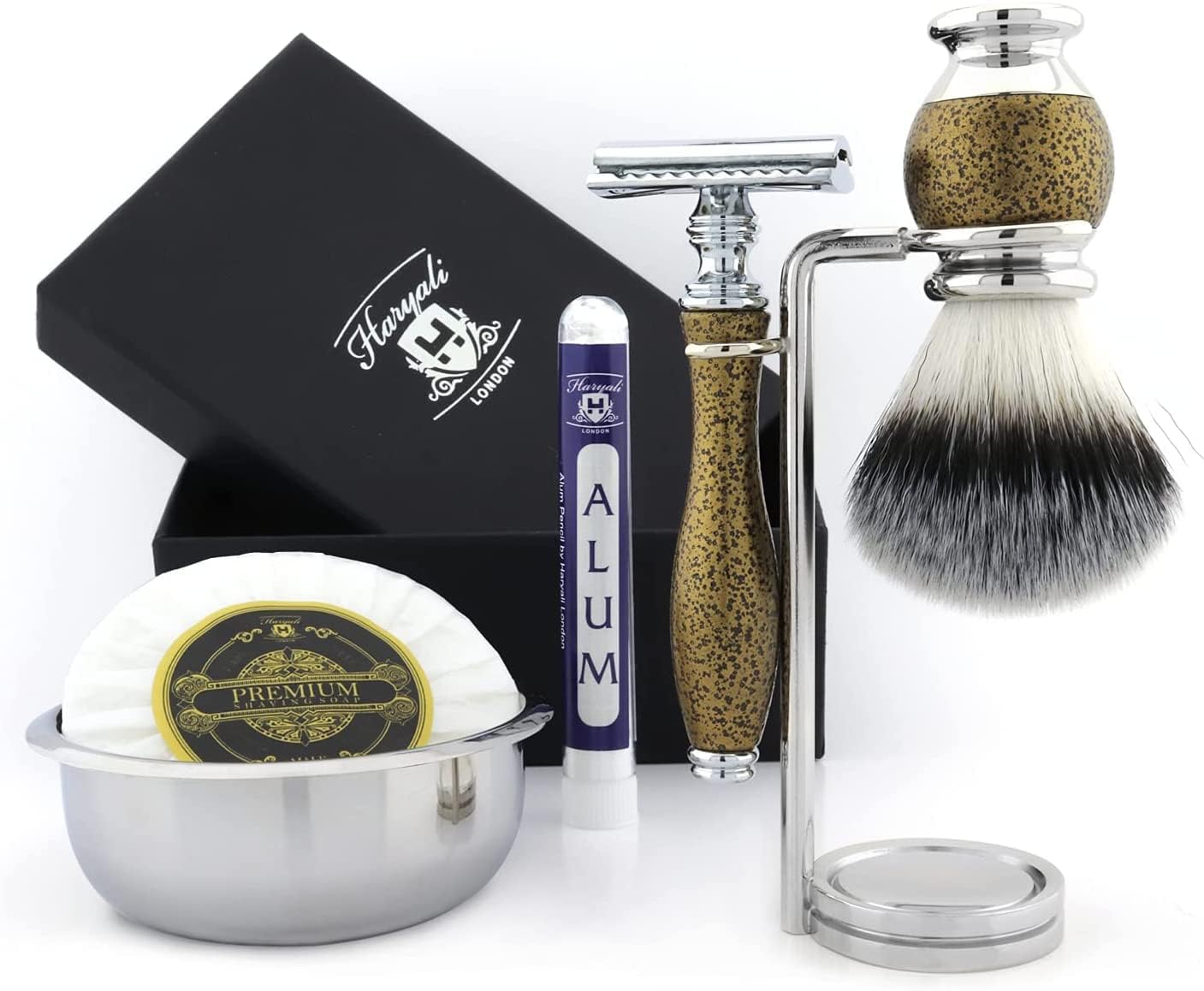 Amazon.com: Classic Old-School Men's Shaving Set >Synthetic Brush, DE ...