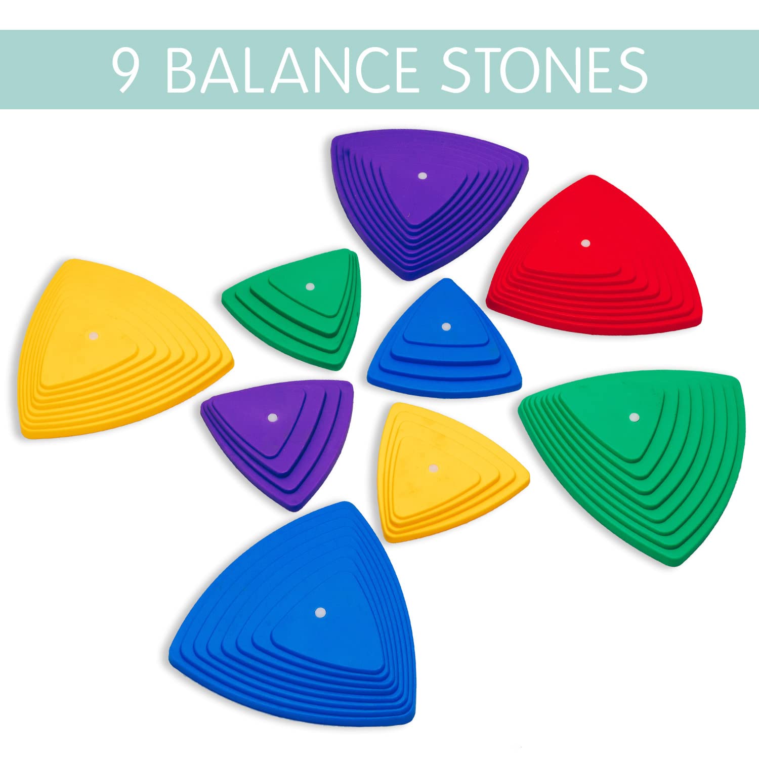 Sensory Jungle 9pc Balance Stones, River Stepping Stones, Rubber Grip ...