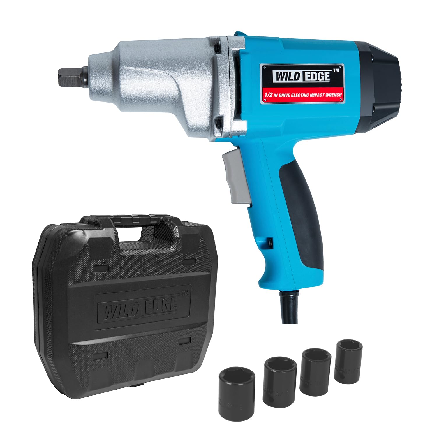 Wild Edge Impact Wrench Kit, Heavy Duty 1/2 Inch Drive 7.5 Amp Corded ...