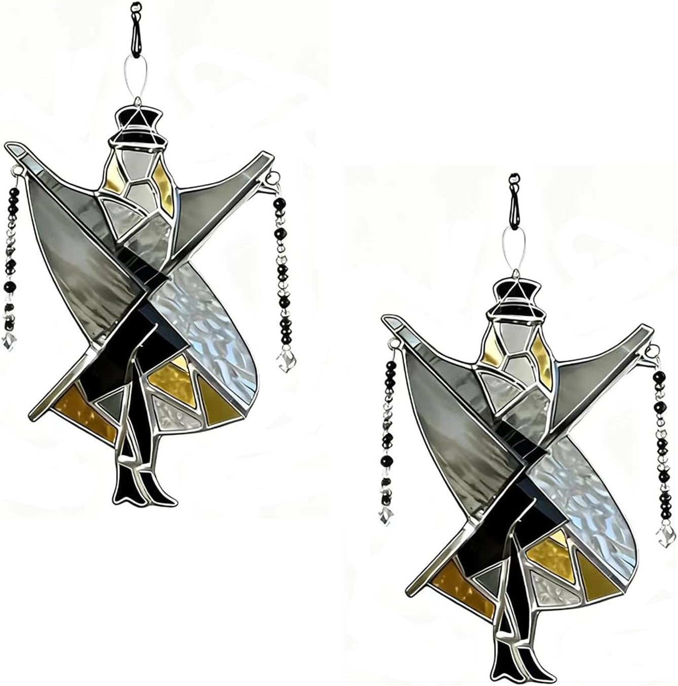 Amazon.com: Kinetic Wind Spinner Sun Catcher – Handmade Stained Glass ...