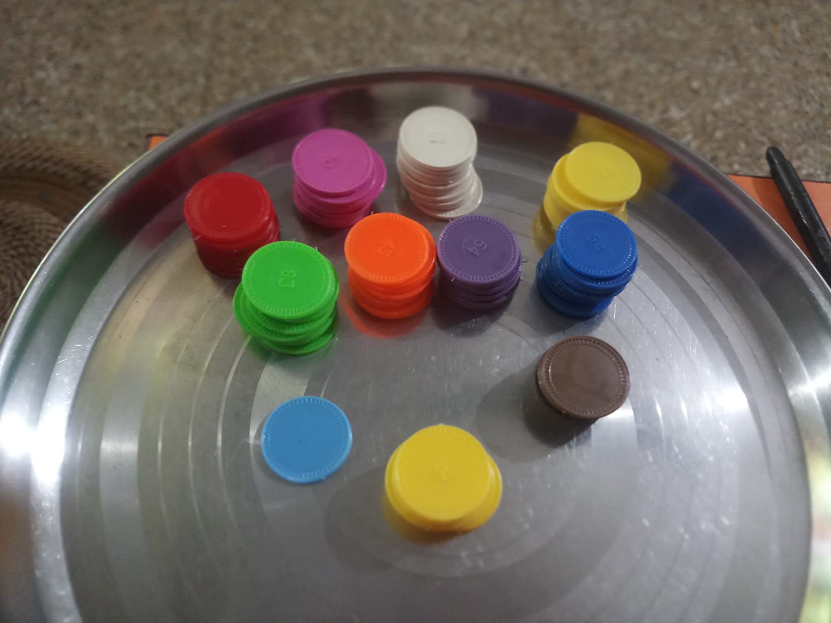 Buy Blue Orange 10 Colors Small Plastic Numerical Learning Counters ...