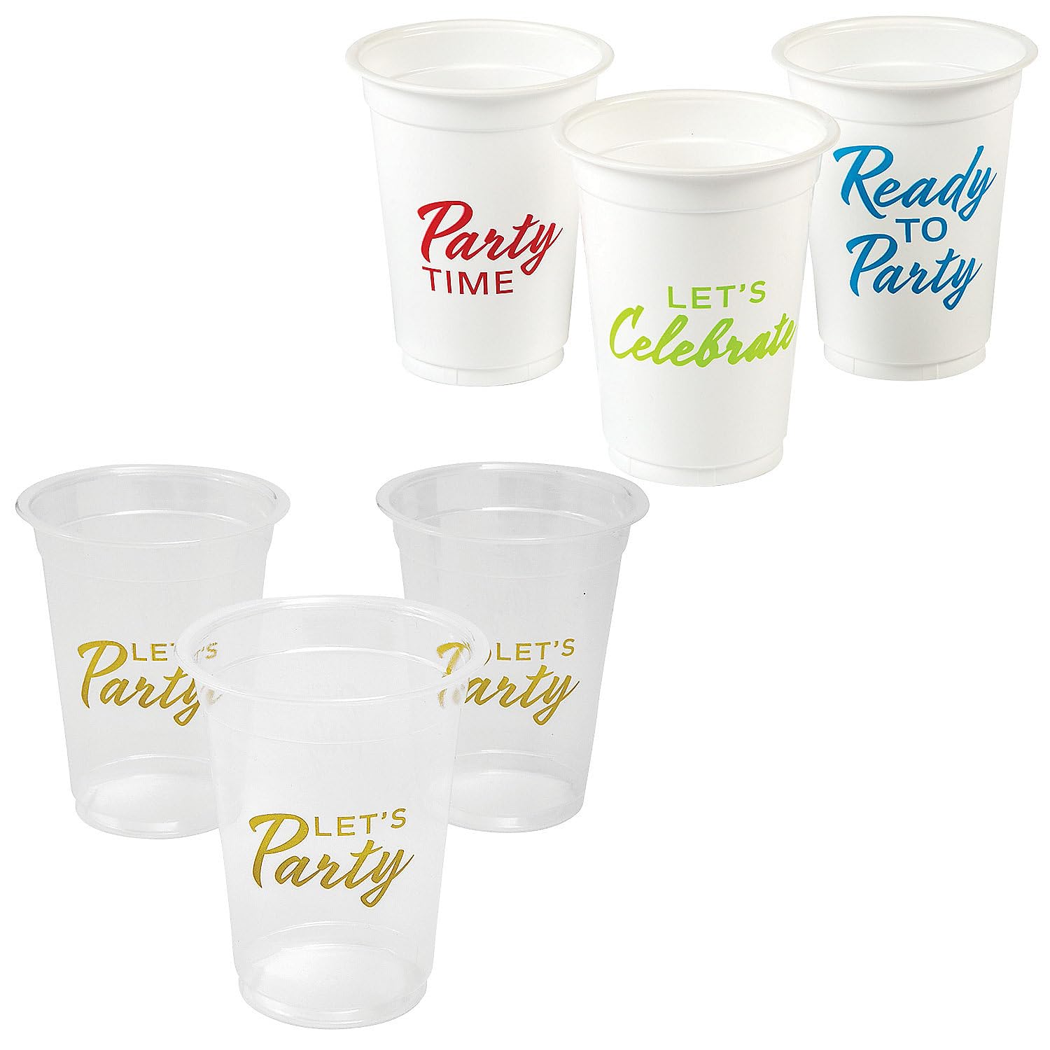 Amazon.com: Fun Express Disposable Plastic Party Cup Assortment Bulk ...