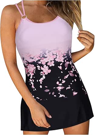 Amazon.com: Tankini Tops for Women Swimwear Top with Removable Bra ...