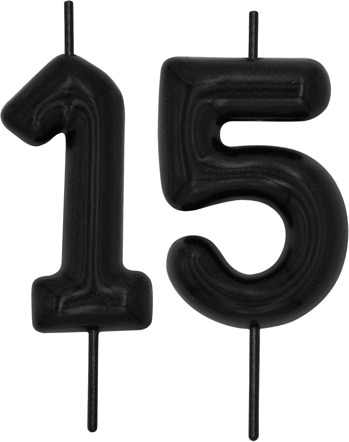 Amazon.com: DERVENTA Number Candle Black 2.36 inch Party Celebration ...