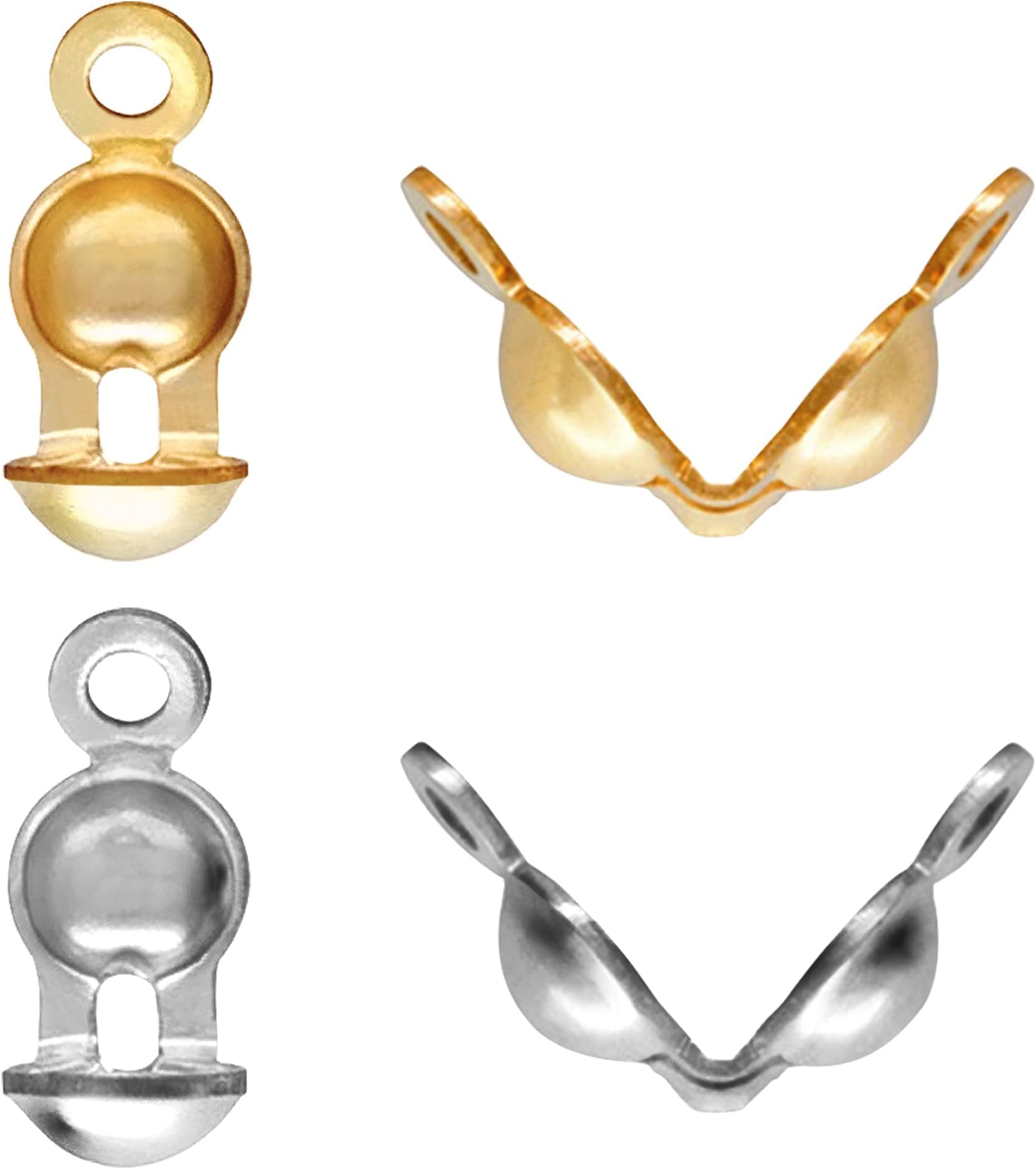 Amazon.com: 1500 Pieces Beads Tips Knot Covers Clamshell Crimp Tips ...