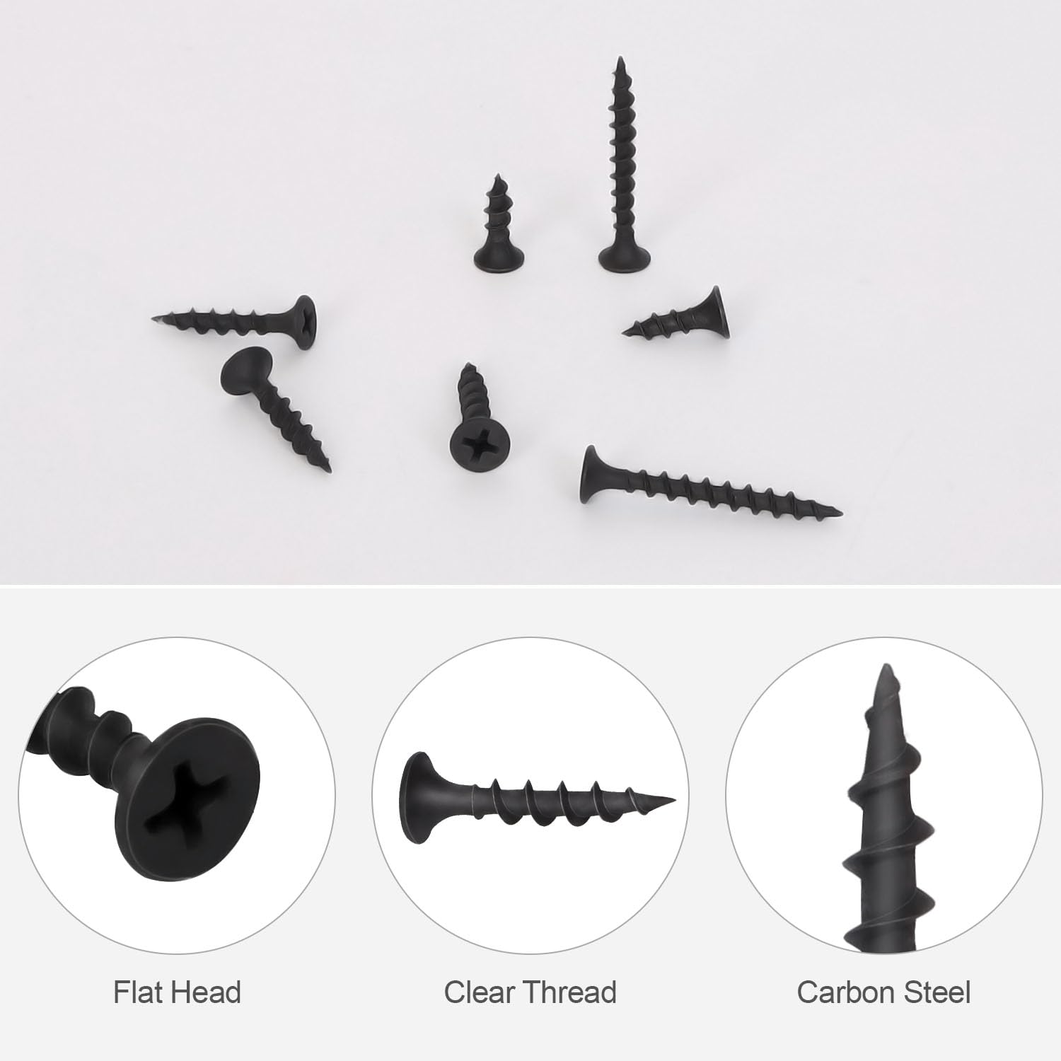Snapklik.com : #8 X 2 Drywall Screws Coarse Thread Black Phosphate ...