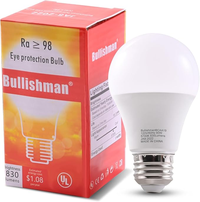 Full Spectrum Sun Light Bulb - A19 9W, Boosts Energy, Mood ...