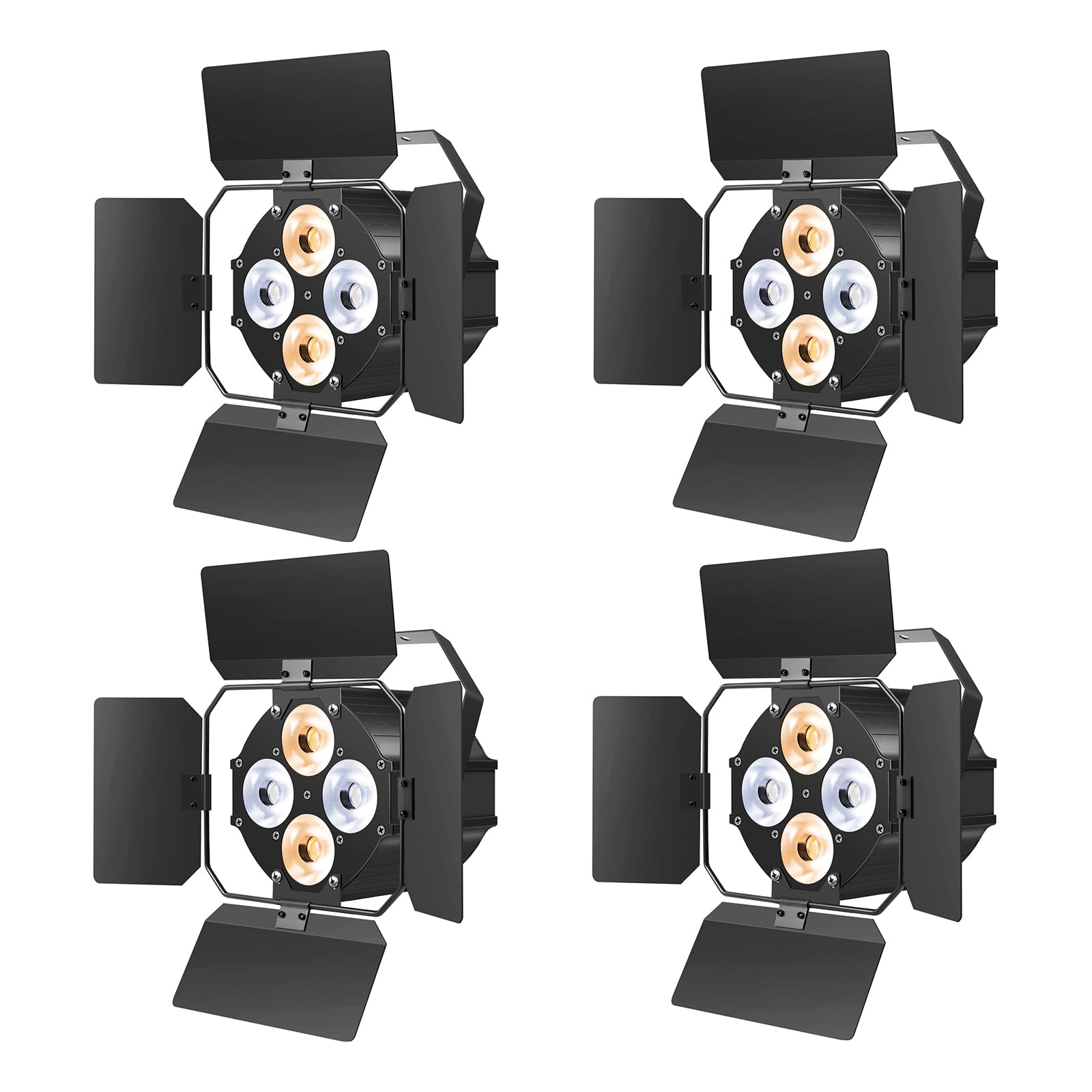 Amazon.com: Stage Lights with Barn Doors, 4 Packs LED Par Lights DMX512 ...