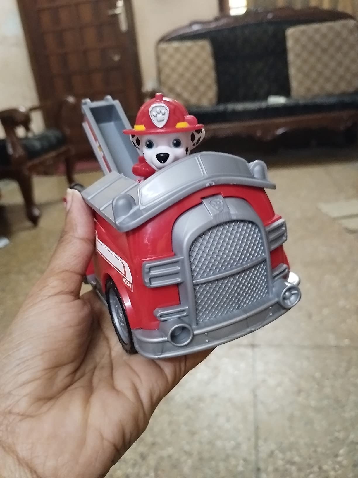Buy Paw Patrol, Marshall’s Fire Engine Vehicle with Collectible Figure ...