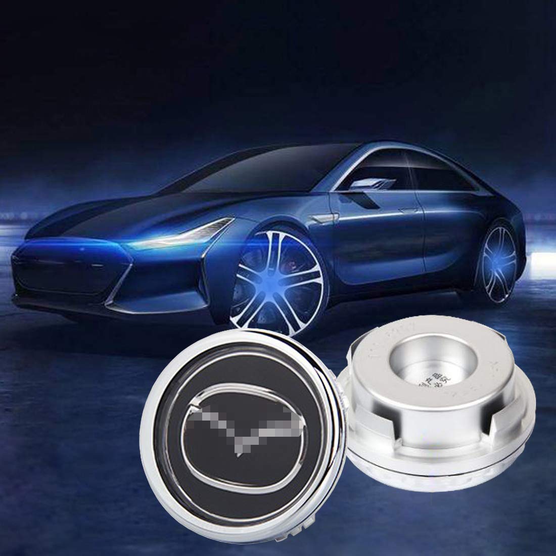 Car Wheels Center Caps Hubcaps Logo Hup Cap Cover LED Light Magnetic ...