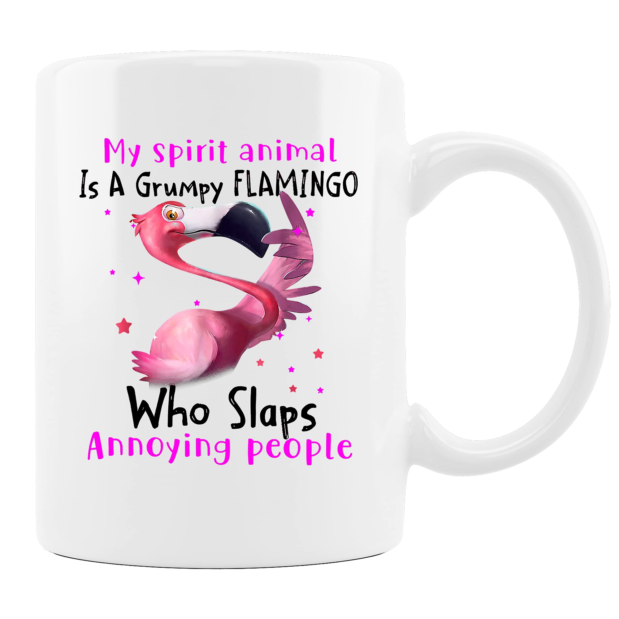 Amazon.com: Flamingo Lover My Spirit Animal Is Grumpy Flamingo Ceramic ...