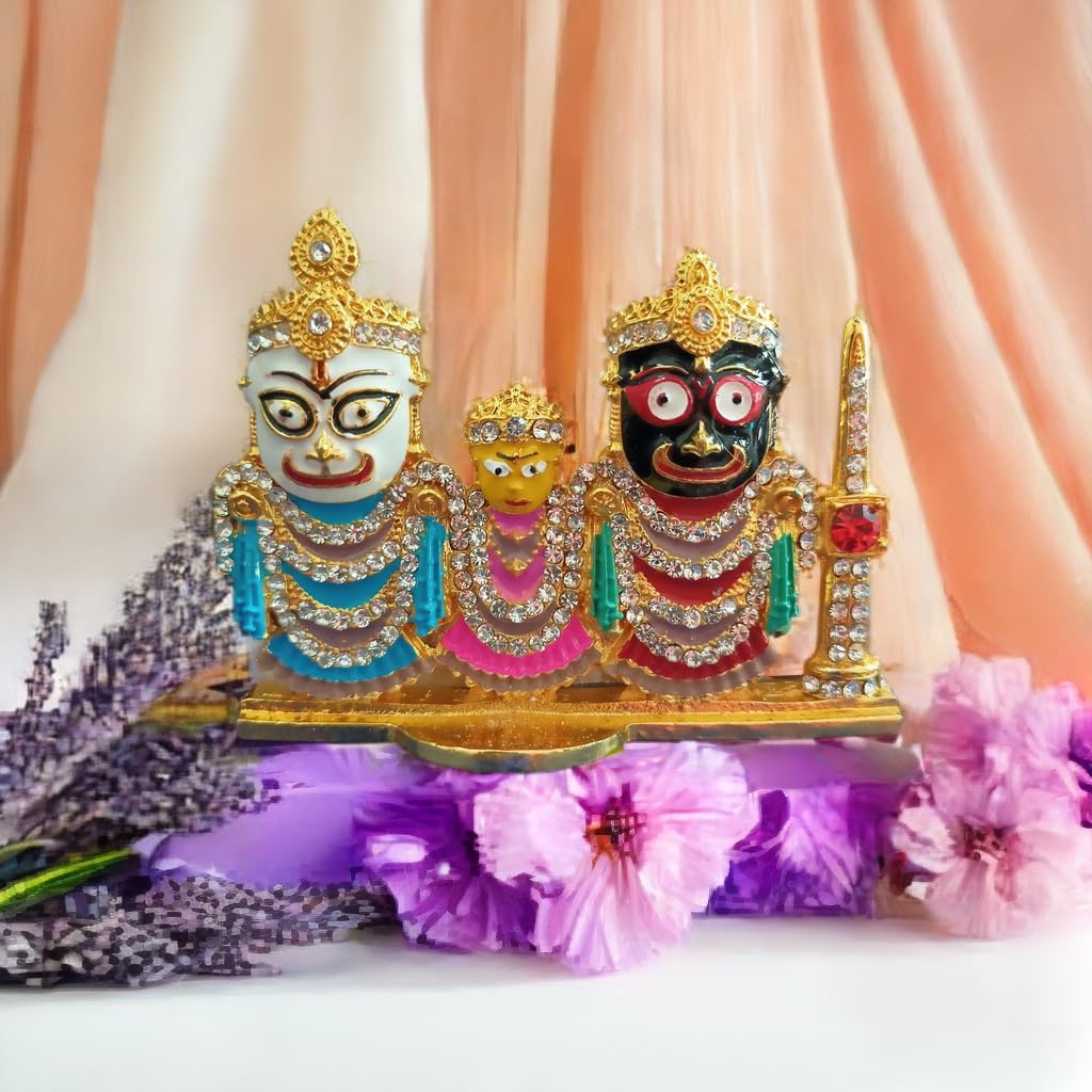 Amazon.com: BEXCO Stone Studded Lord Jagannath, Balabhadra, Subhadra ...
