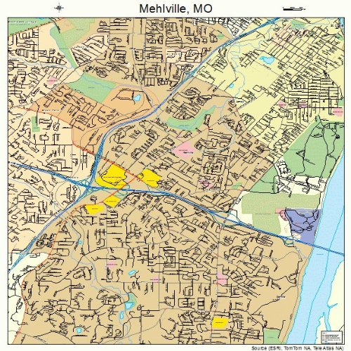Large Street & Road Map of Mehlville, Missouri MO - Printed poster size ...