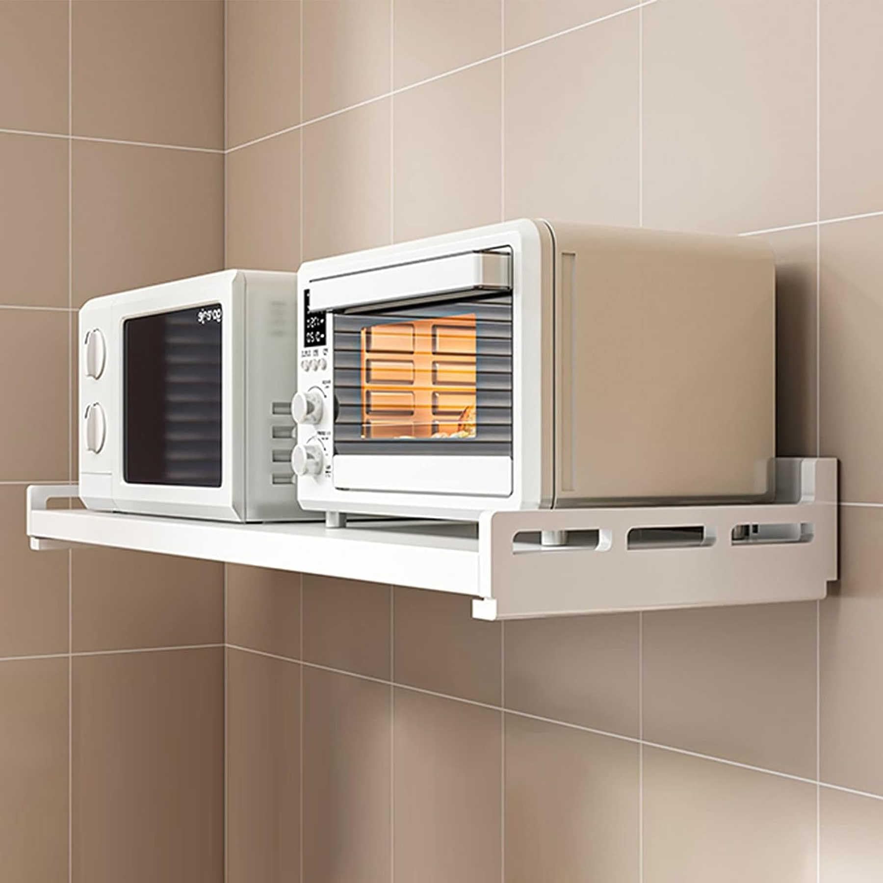 Microwave Oven Shelf Wall Mount - Space-Saving Kitchen Storage Solution ...