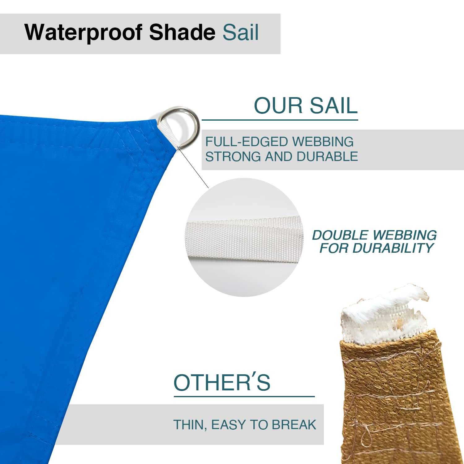 Snapklik.com : ECOOPTS 14x16 Waterproof Sun Shade Sail Rectangle Canopy ...