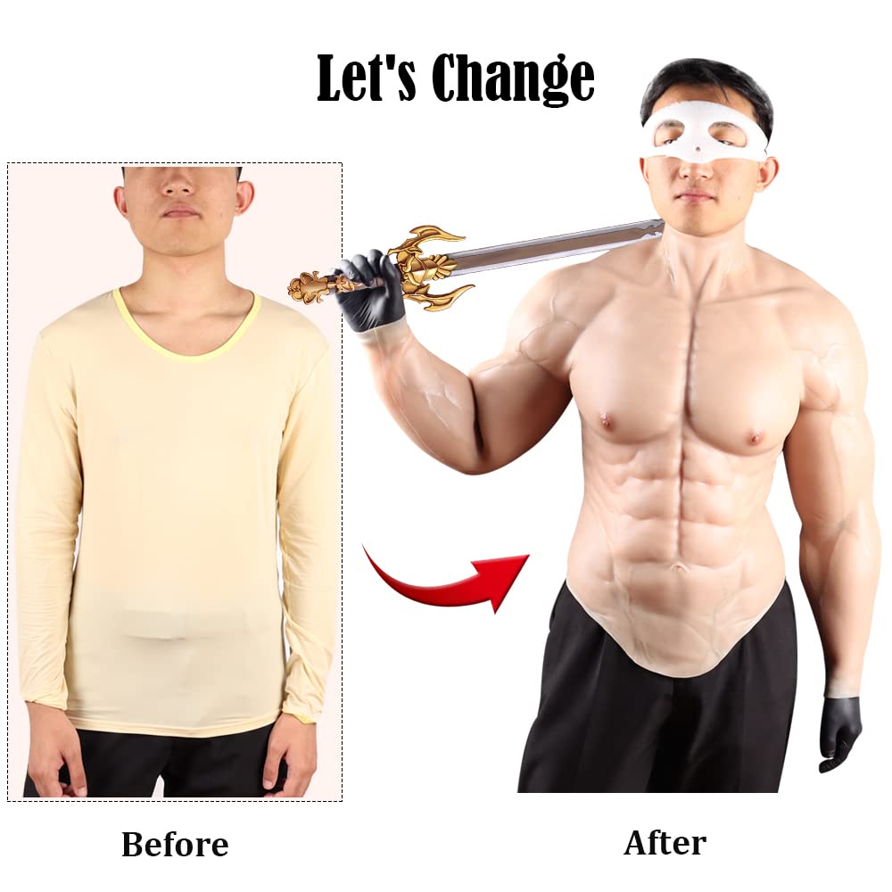 Buy Silicone Muscle Chest Realistic Male Chest Fake Muscle Fake Abs ...