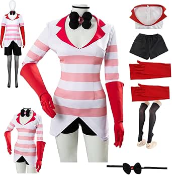 Amazon.com: BPIAUO Angel Dust Cosplay Costume Angel Dust Cosplay Outfit ...