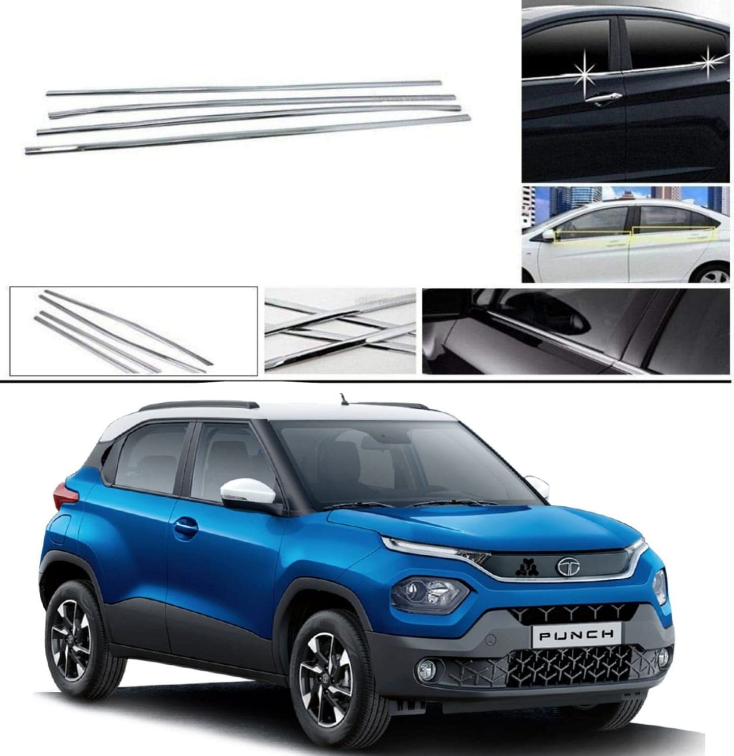 DS ENTERPRISE Lower Window Garnish Chrome for Tata Punch All Models ...