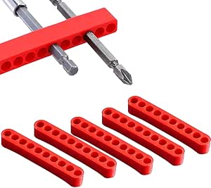 Bit Holder Rack 5 PCS 10/11/12/15 Hole Organiser 1/4-Inch Bit And Bit ...