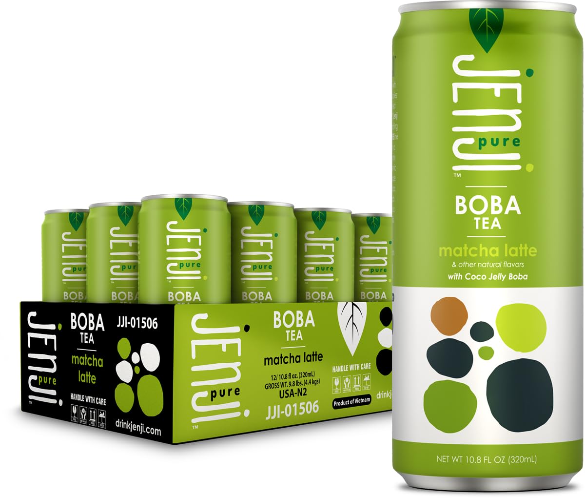 Amazon.com : Jenji Pure Boba Tea, Matcha Latte Flavor | 10.8 fl oz ...