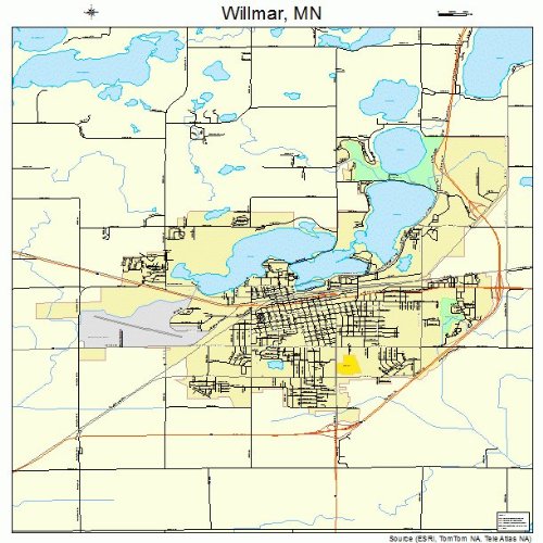Large Street & Road Map of Willmar, Minnesota MN - Printed poster size ...
