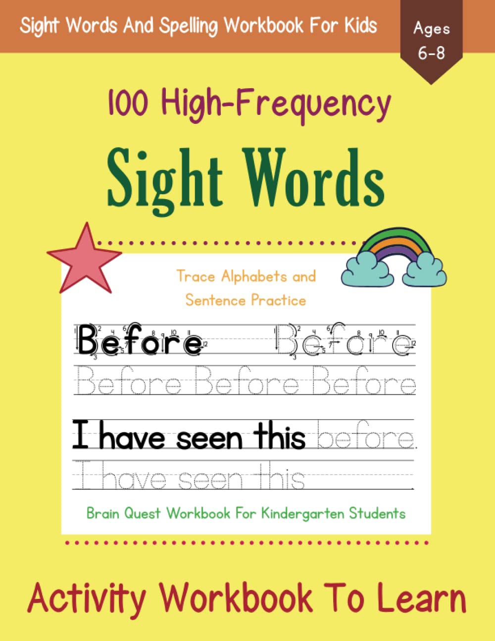Sight Words And Spelling Workbook For Kids Ages 6-8; Activity Workbook ...