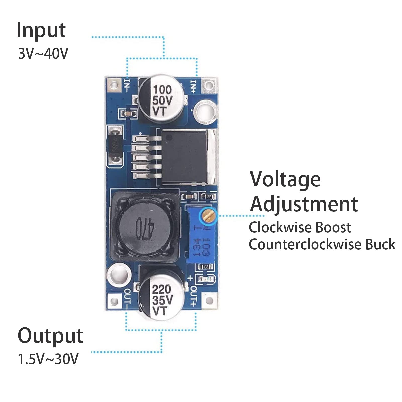 Snapklik.com : LM2596 DC-DC Buck Converter, 10 PCS LM2596 Adjustable ...