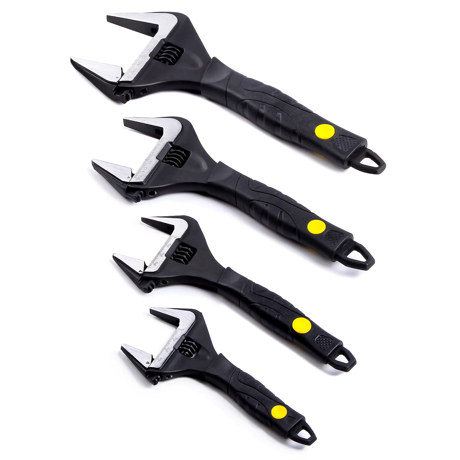 Sharp-tec Adjustable Spanner Set, Wide Jaw Opening Adjustable Wrench ...