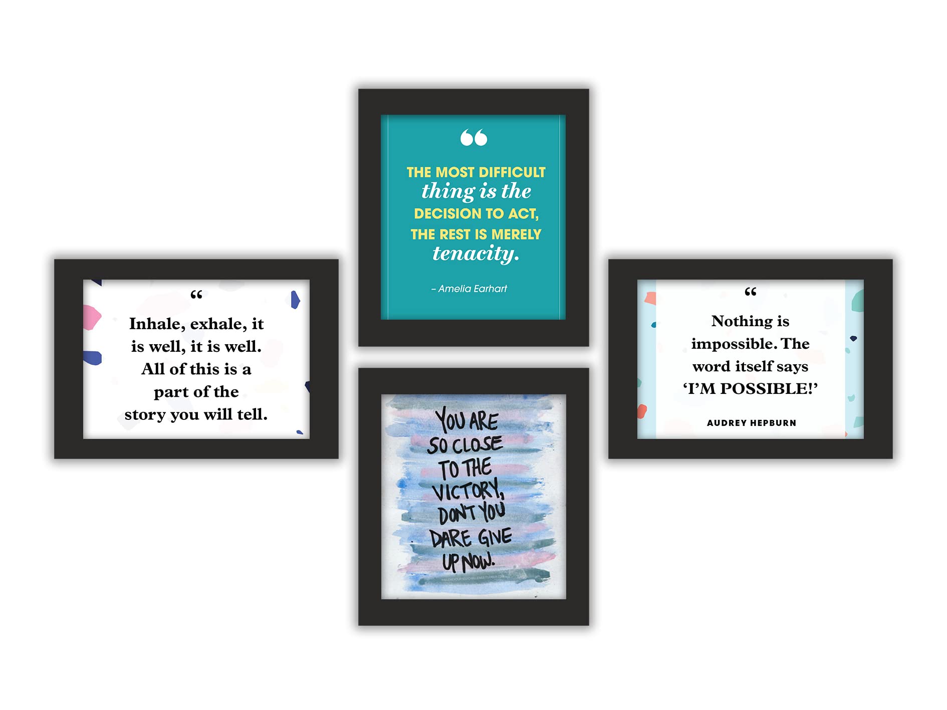 Buy ALL YOUR DESIGN Fiber Wood Motivational Theme Photo Frame Set of 4 ...