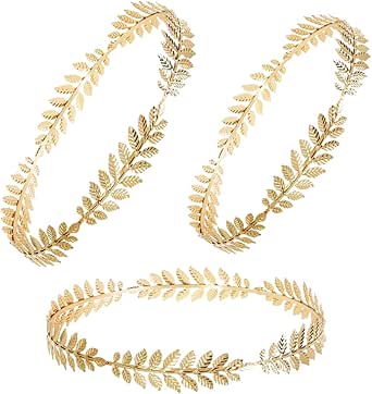 Tkocisa 3 Pack Roman Laurel Leaf Crown Tiara Greek Leaf Headband, Roman Head Wreath Leaf Crown ...