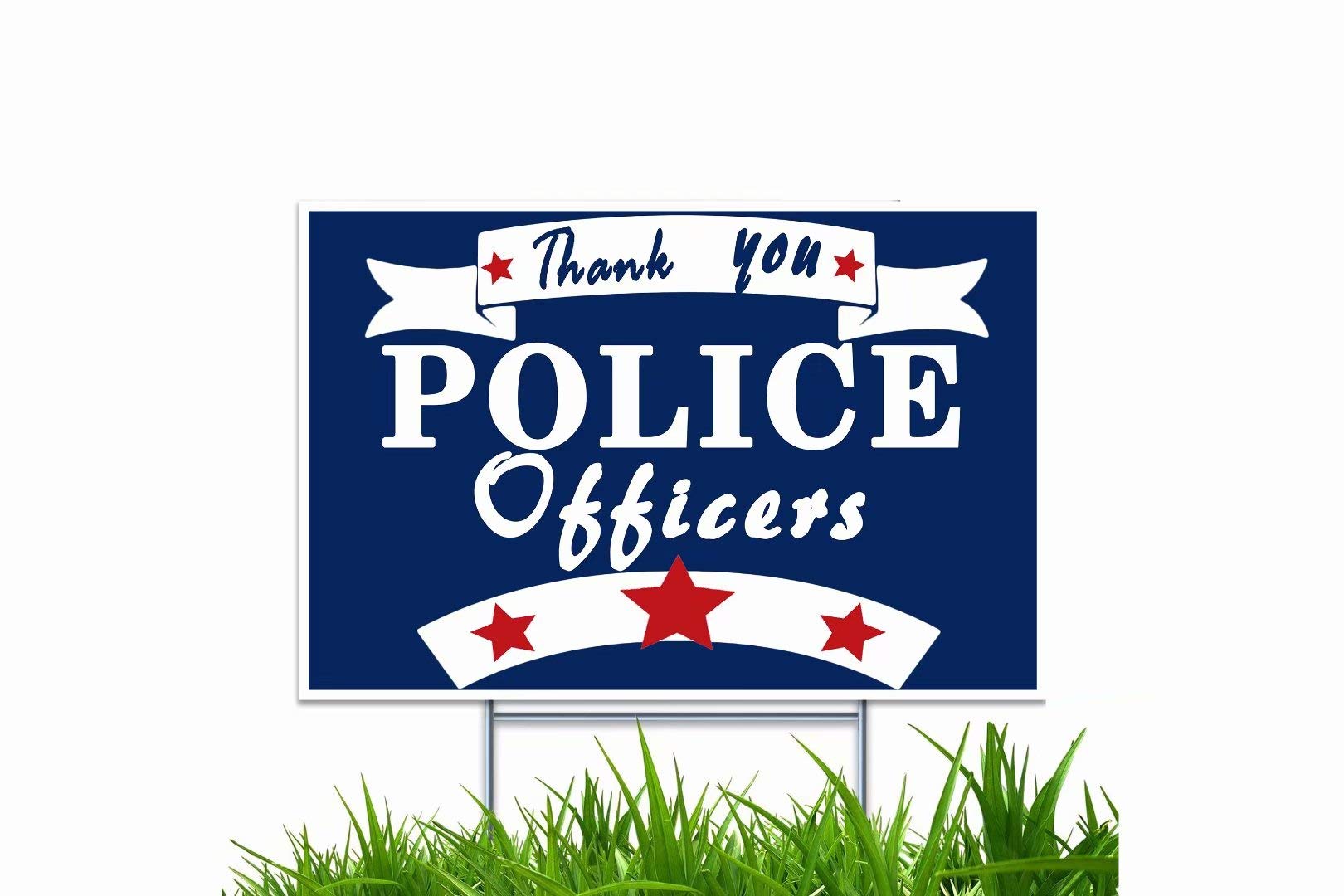 Amazon.com : HERYNLRN Yard Sign with H-Frame Stakes Thank You Police ...