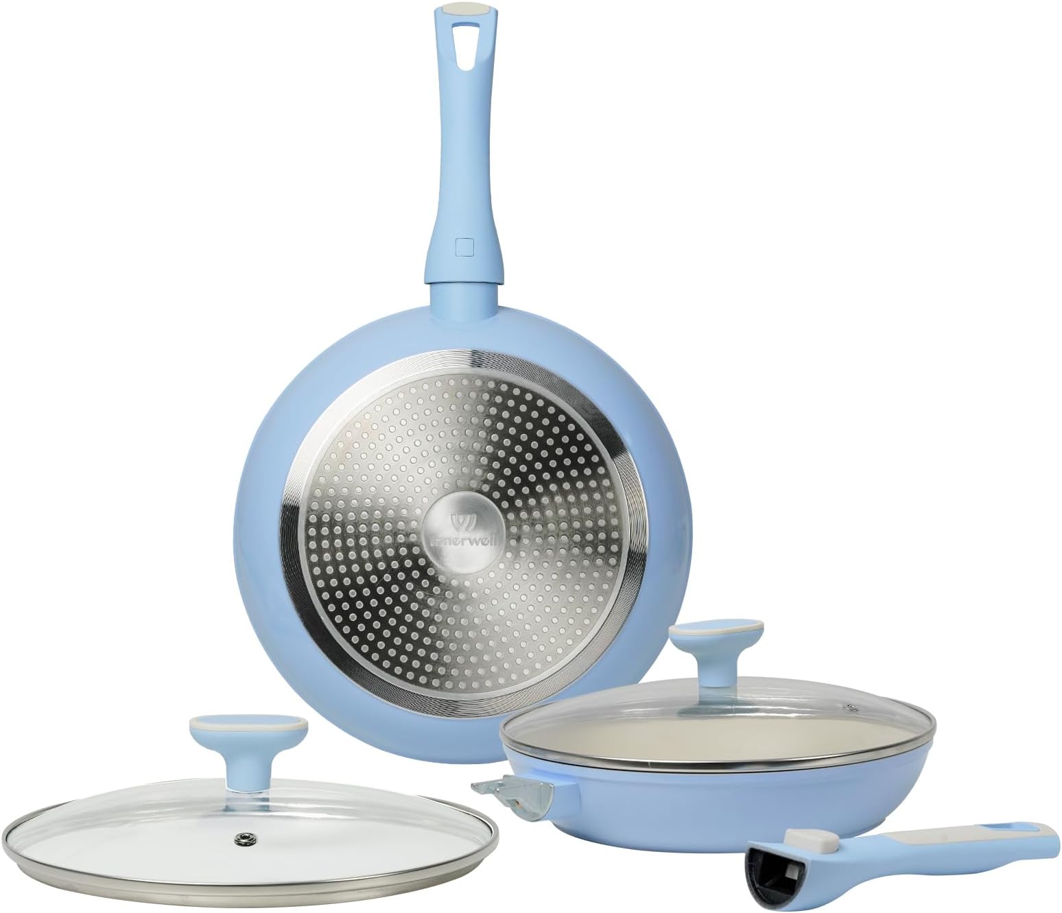 Amazon.com: Frying Pan Set with Lids - Nonstick Frying Pan Set 3 Pcs ...