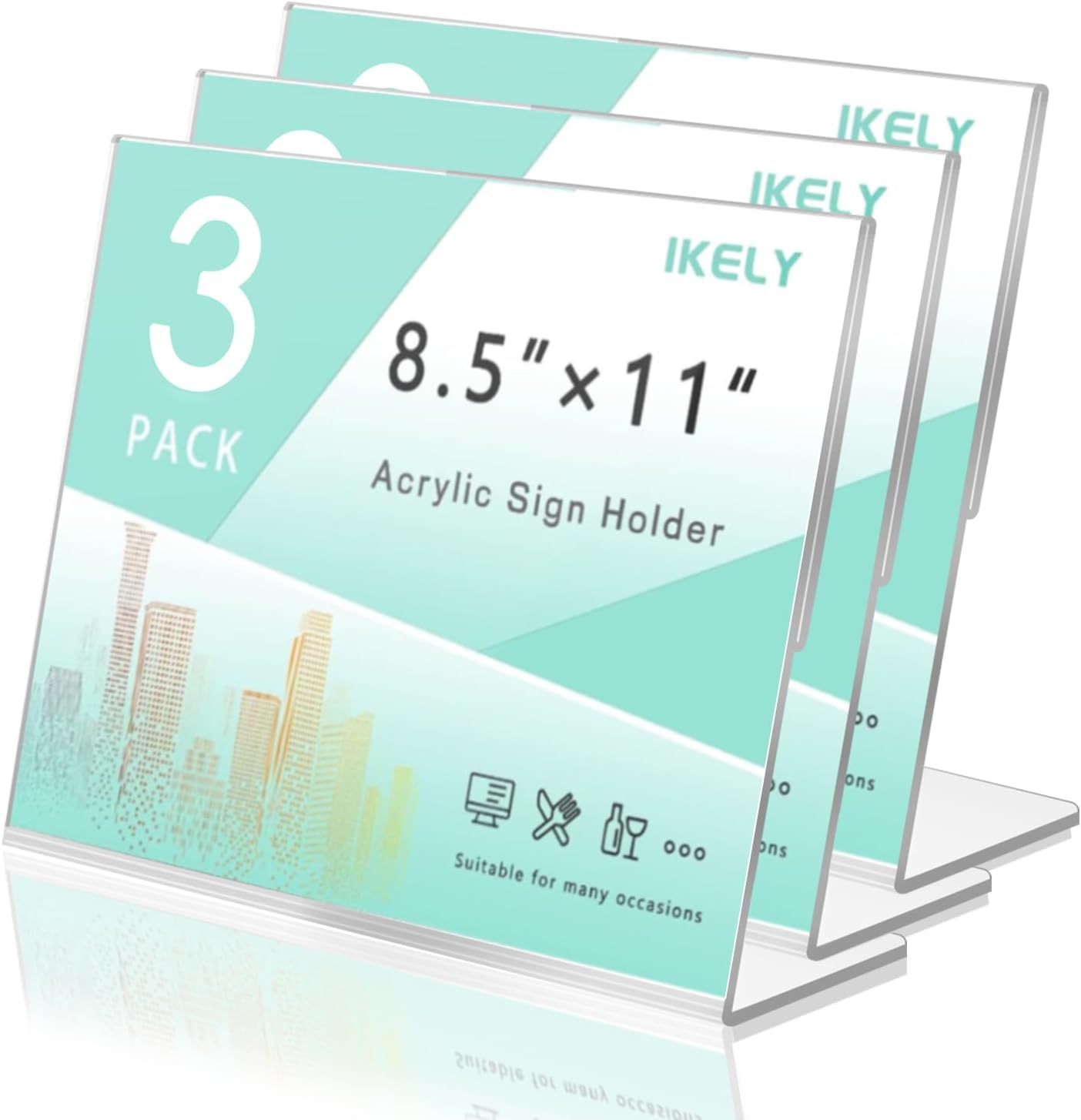 Amazon.com : Smarpau 8.5 x 11 Acrylic Sign Holder 3 Pack Slanted Sign ...