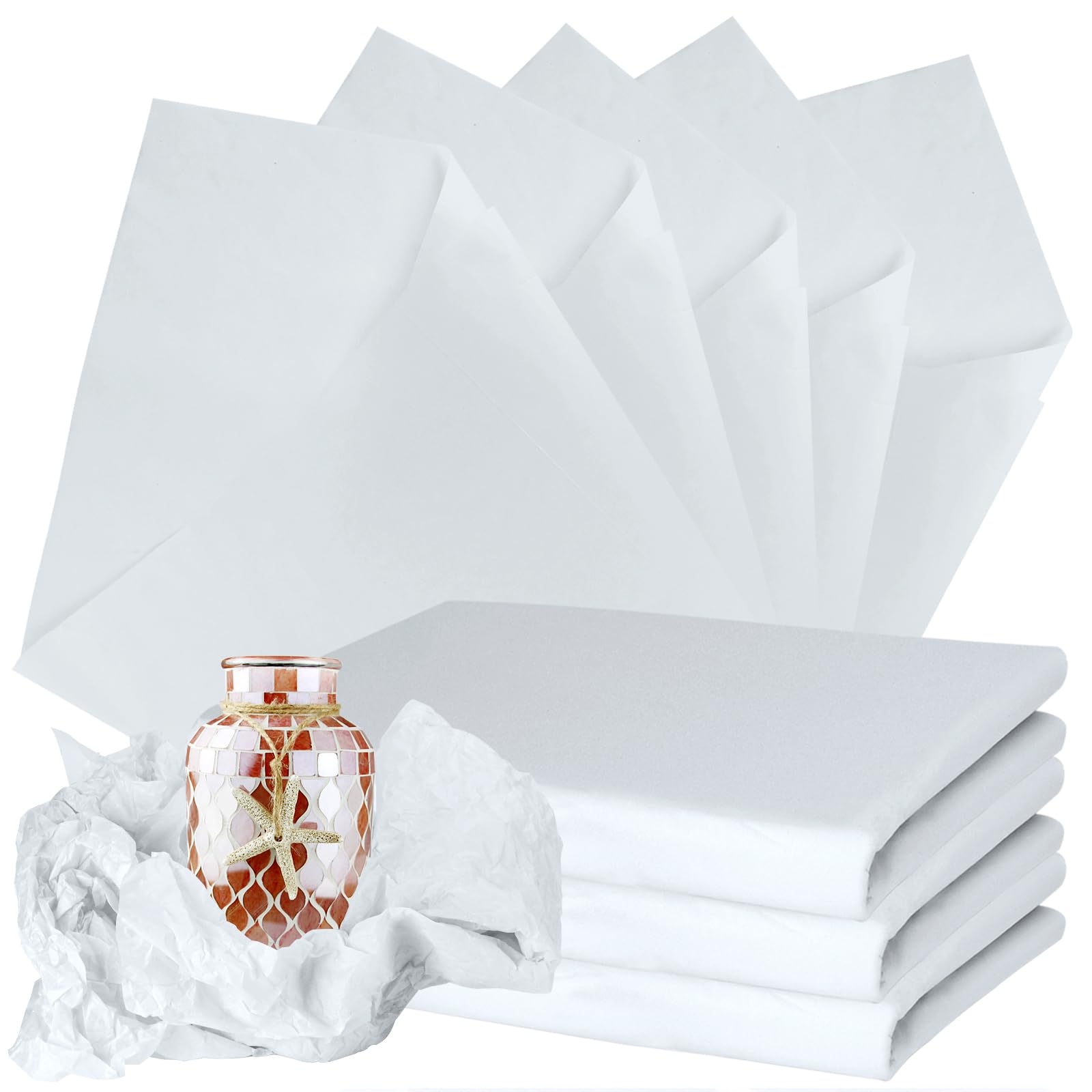 Amazon.com: VOKOY 200 Sheets 20" x 30" White Tissue Paper, Large Tissue ...