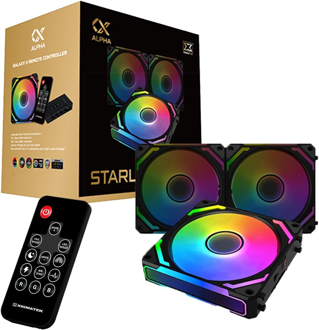 Xigmatek Starlink Ultra ARGB 120mm 3 Fans Pack Black with Smart Link ...