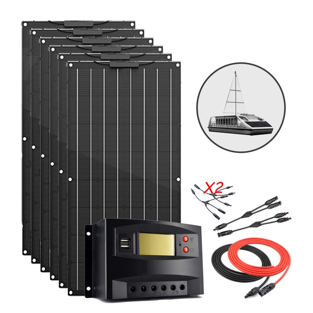 Buy Giosolar 600W 12V Flexible Monocrystalline Solar Panel Kit PV ...