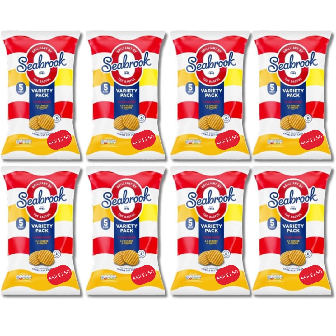 8x(5x25g) Seabrook Crisps Salted Multipack PMP | Sea Salted Crisps and ...