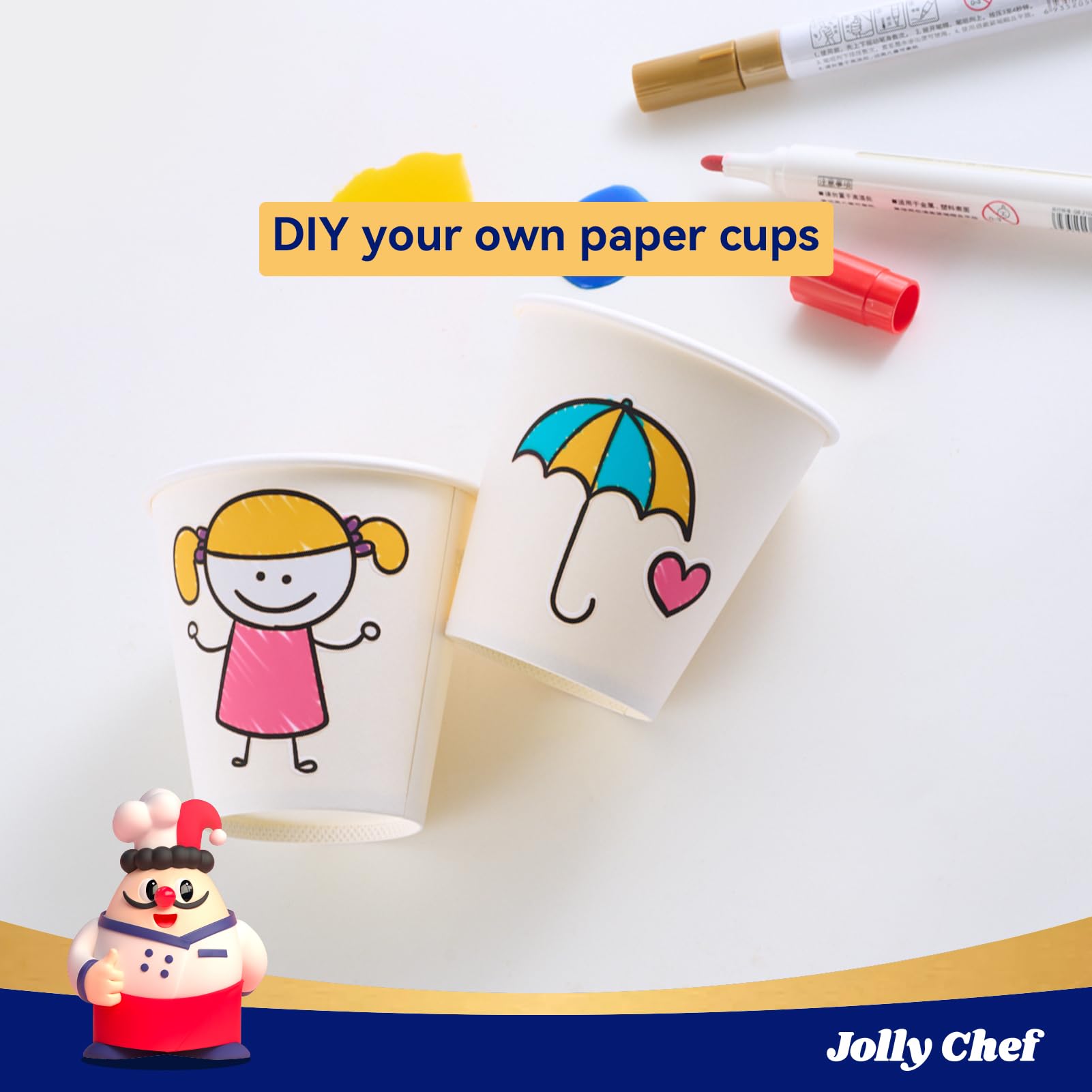 Snapklik.com : JOLLY CHEF 300 Pack Disposable Paper Coffee Cups For Hot ...