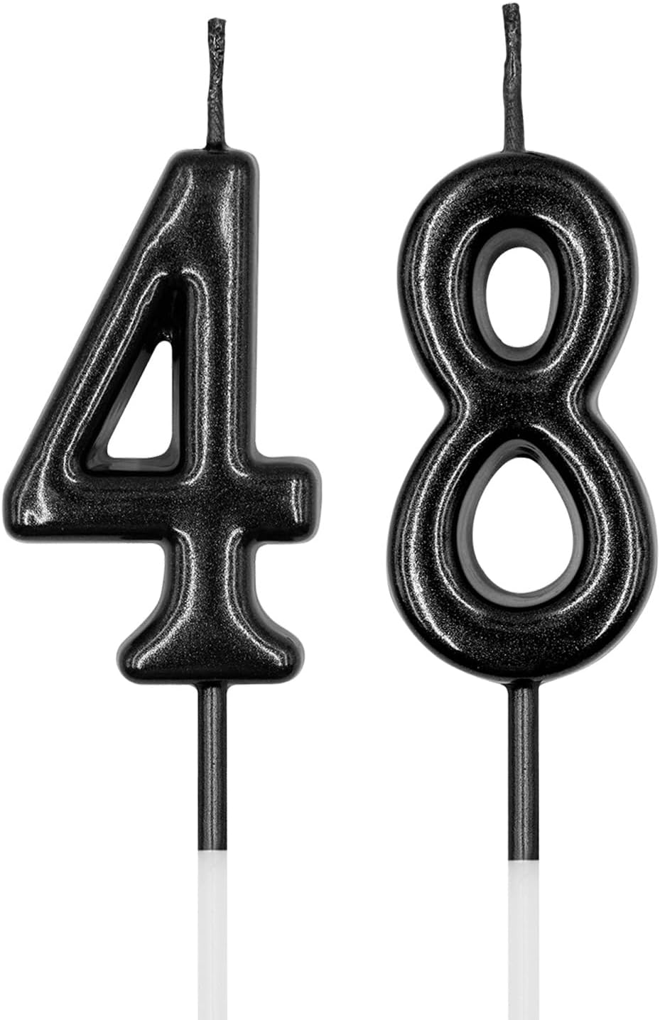 Amazon.com: 48th & 84th Birthday Candles, Black Number 48 84 Candle for ...