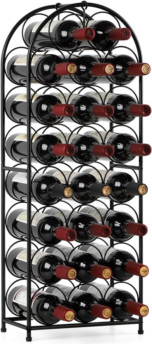 Amazon.com: Honiter 40 Bottles Floor Wine Rack with Wood Top ...