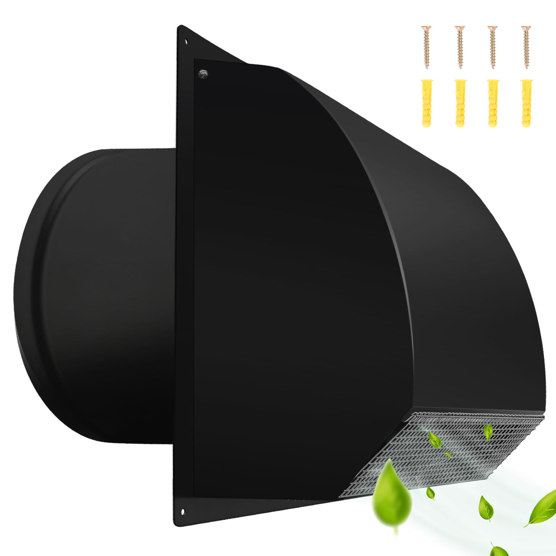 10 Inch Steel Hooded Wall Vent with Screen,Arc-Shaped Wall Vent for ...