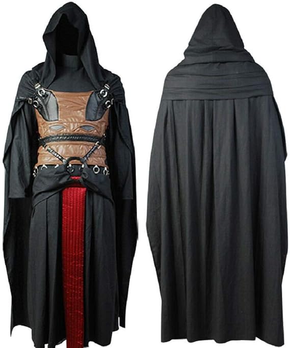 Cosplaybar Mens Darth Revan Tunic Hooded Robe Uniform Outfit Halloween ...