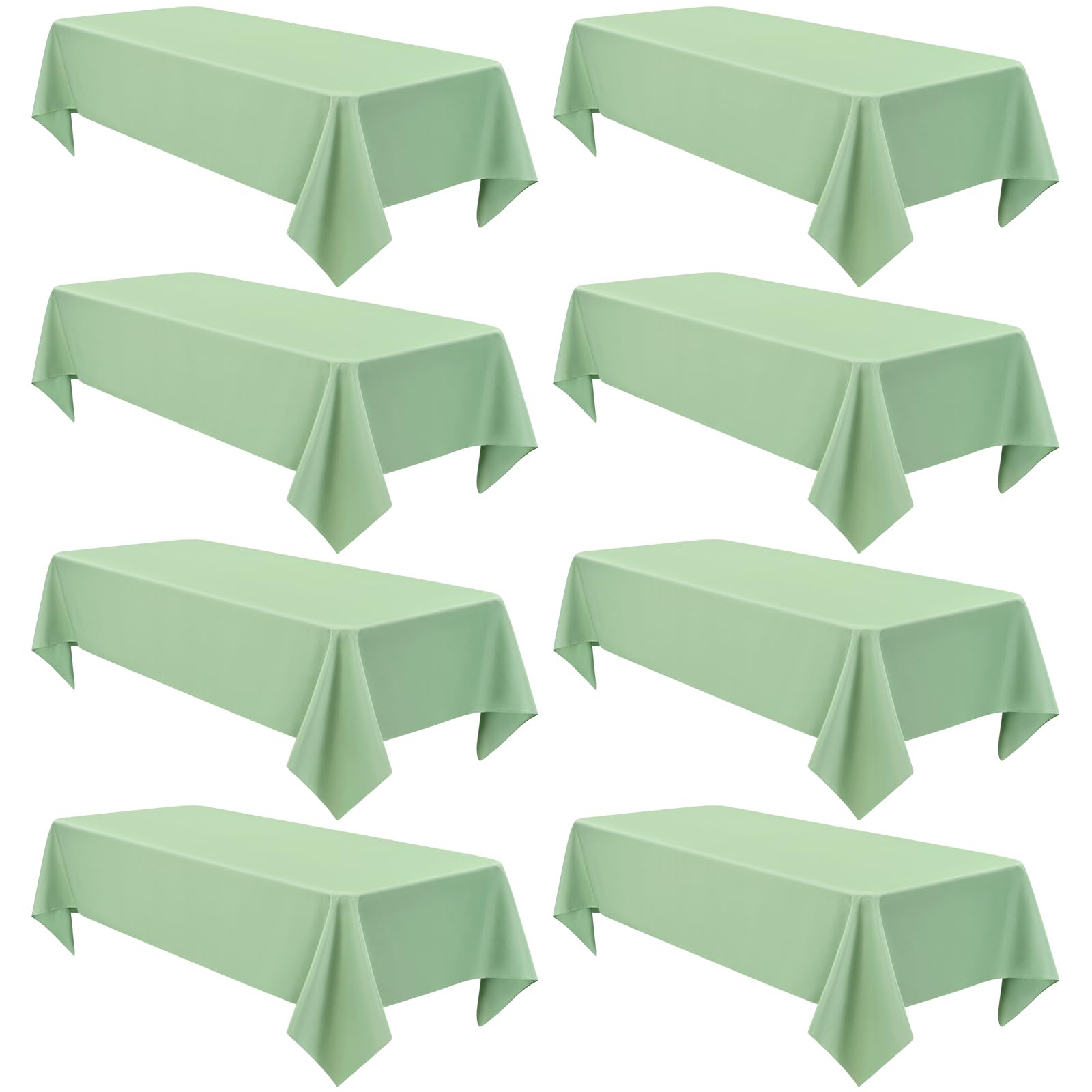 Amazon.com: 8 Pack Sage Green Polyester Tablecloth 60 x 102 inch ...