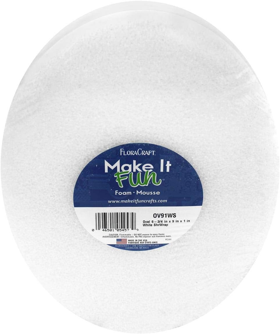 Amazon.com: Floracraft Styrofoam Oval Package 6 3/4x9x1" White : Arts ...