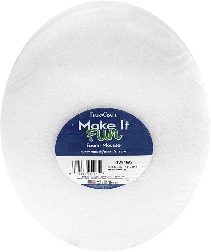 Amazon.com: Floracraft Styrofoam Oval Package 6 3/4x9x1" White : Arts ...